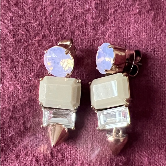 J. Crew | Jewelry | J Crew Gold And Cream Geometric Earrings | Poshmark
